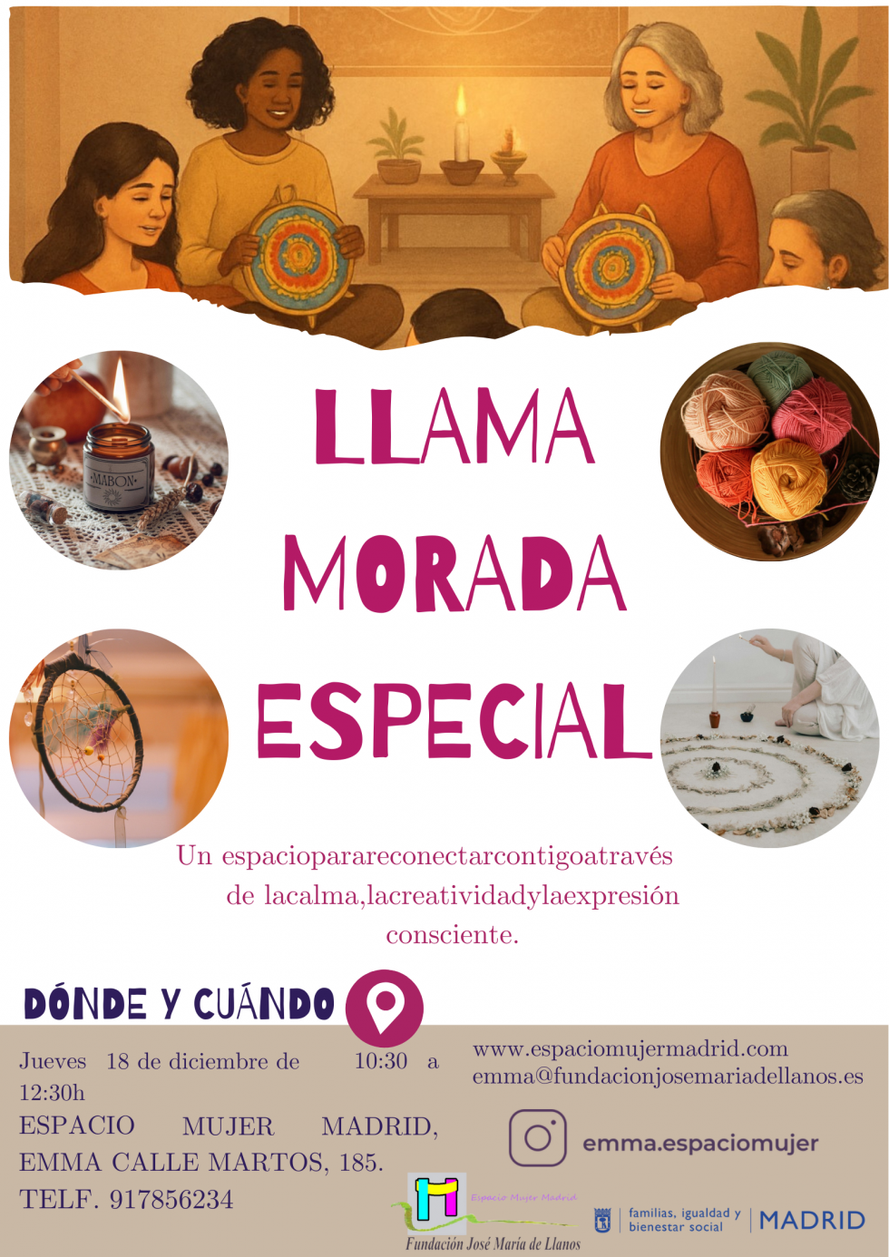 Llama Morada Especial - Espacio Mujer Madrid EMMA